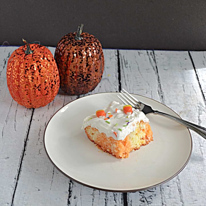 Easy Candy Corn Poke Cake - Hezzi-D's Books and Cooks